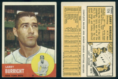 (66350) 1963 Topps 174 Larry Burright Mets-EX+ | eBay