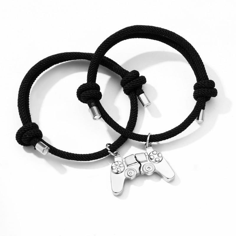 2pcs Couple Matching Magnetic Heart Charm Bracelet Valentine Gift ...