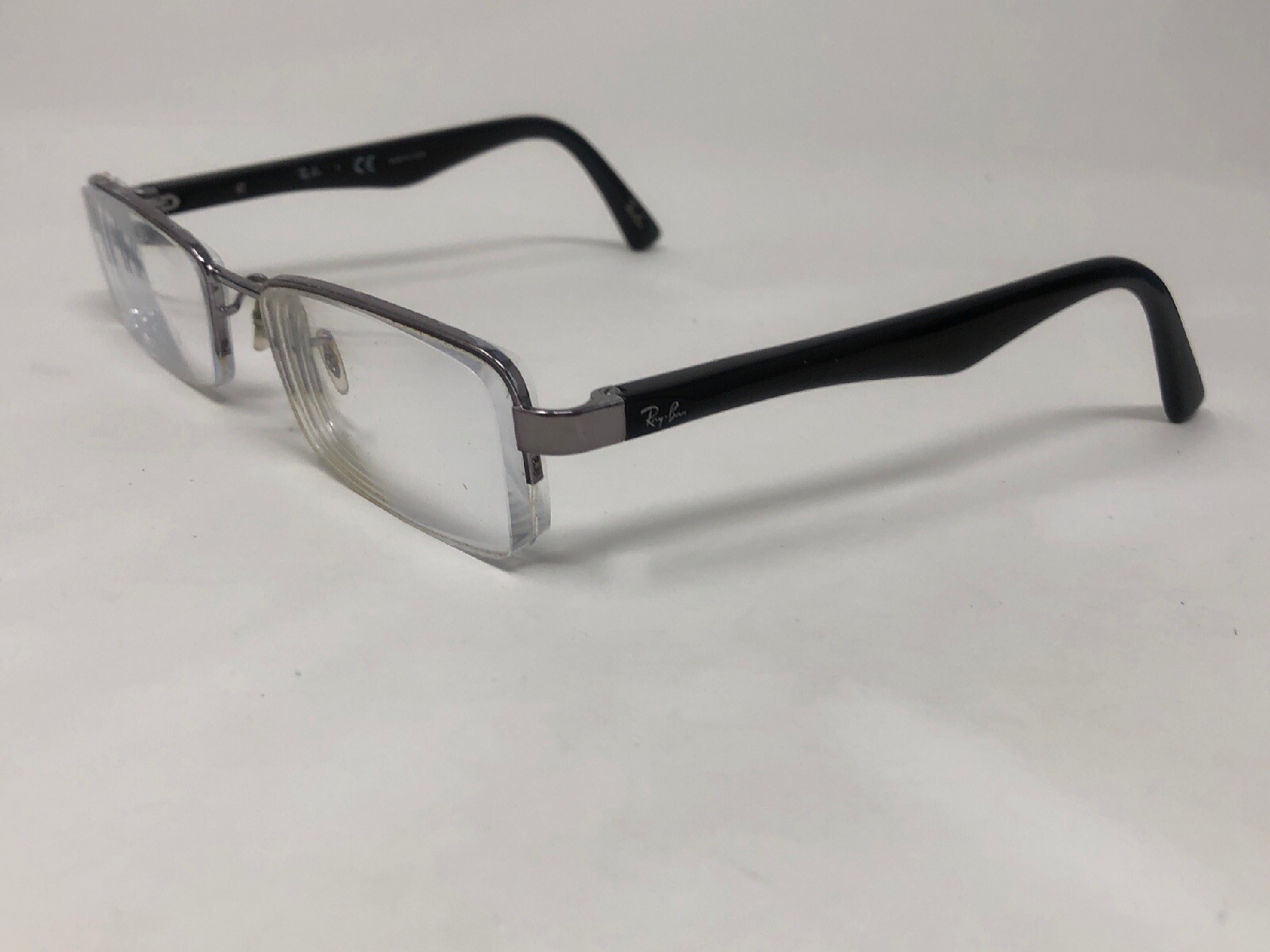 RAY-BAN RB6195 2502 Eyeglasses Frame Half Rimless 51-18-135 Silver ...