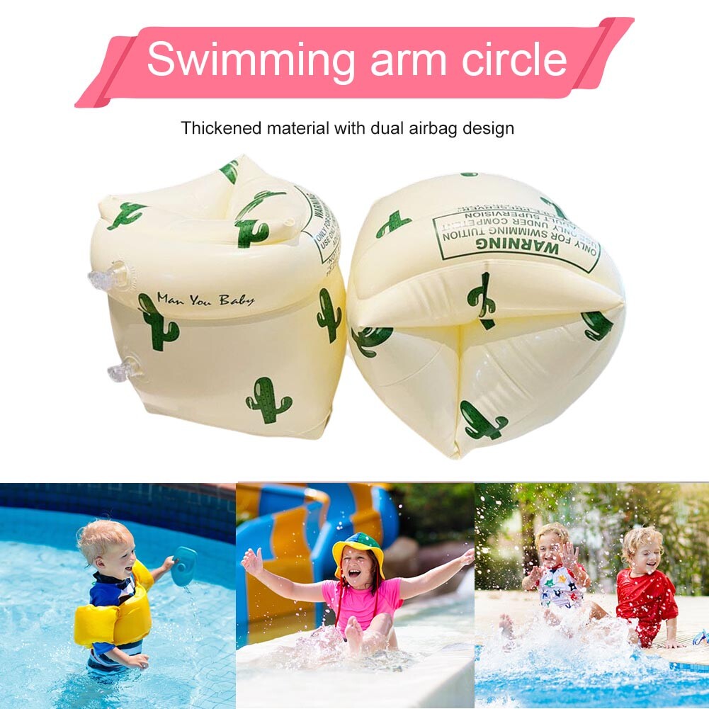 1Pair Arm Float Ring Double Air Bag Inflatable Swimming Arm Sleeve ...