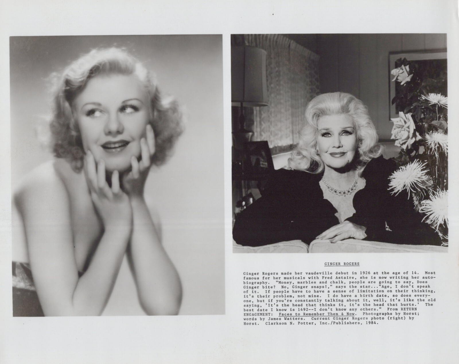 Ginger Rogers (1970s) 🎬 Hollywood Beauty - Stunning Portrait Photo K ...