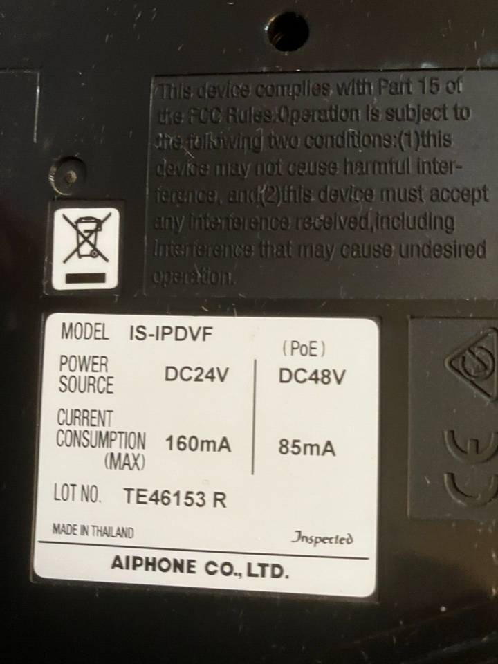 Aiphone IS-IPDVF Tested/Works Fine | eBay