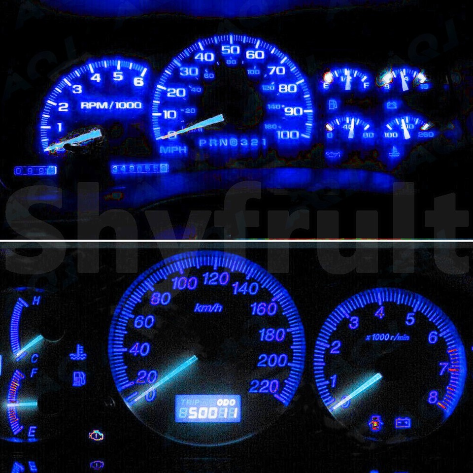Dash Cluster Gauge blue SMD LED LIGHT BULBS KIT-Fits 79-93 Ford Mustang ...