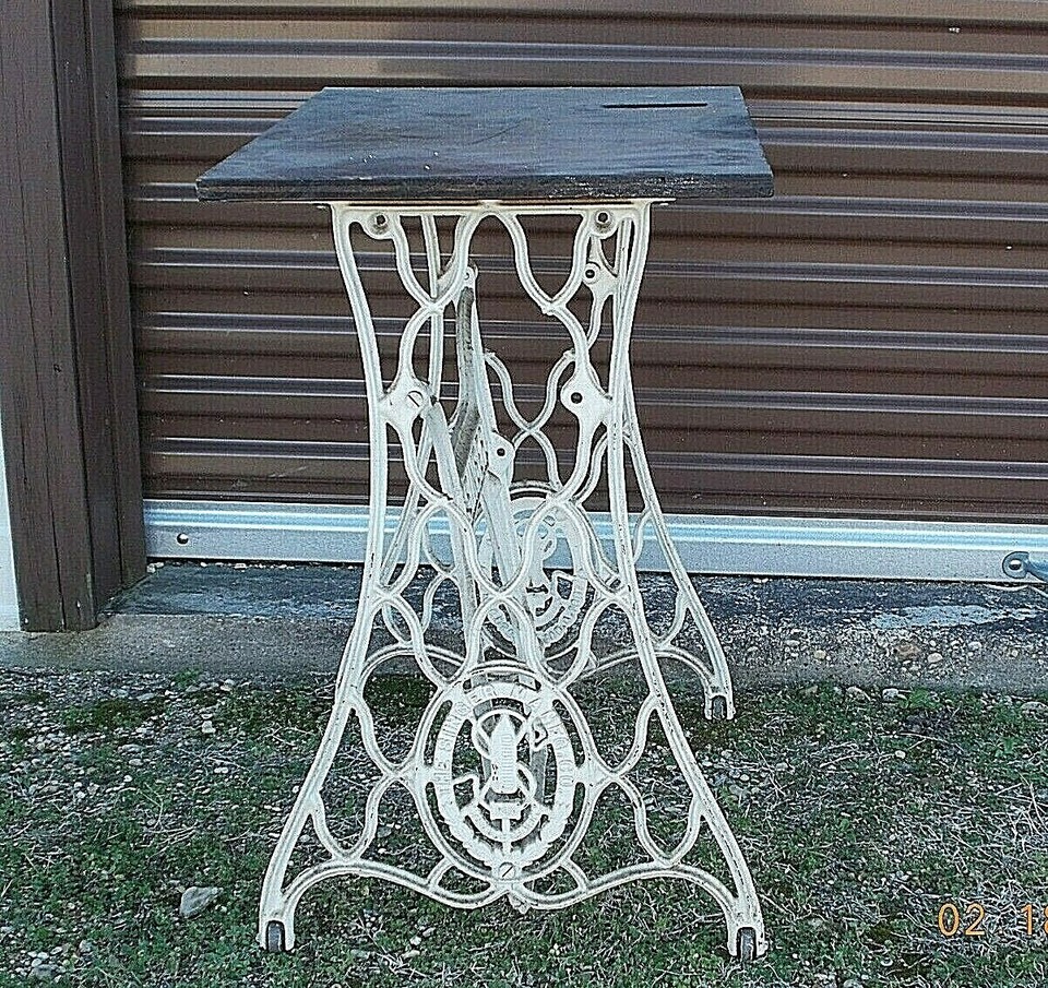 SINGER SEWING MACHINE CAST IRON Stand / Base *** with Plywood Top | eBay