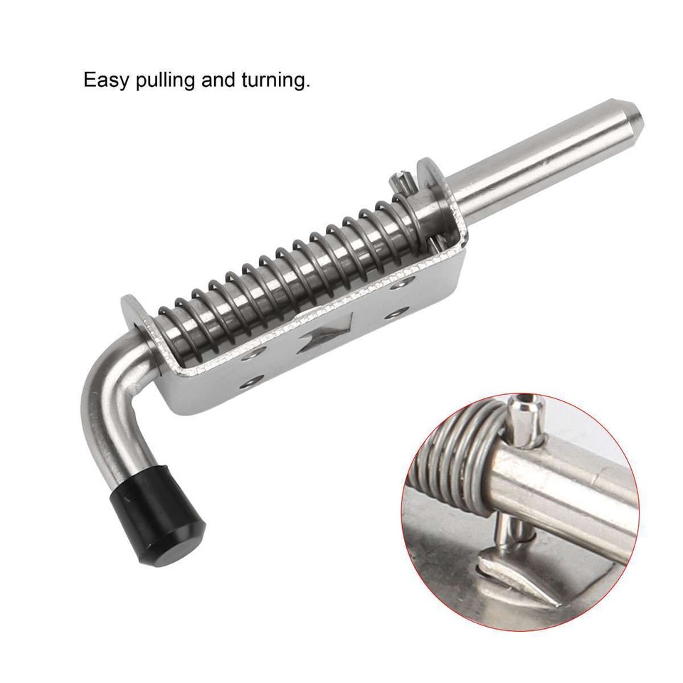 Spring Loaded Latch Pin, Stainless Steel Barrel Bolt Thicken 2mm Door ...