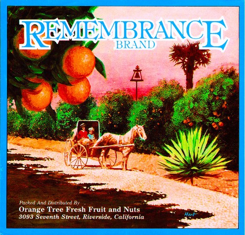 Riverside Remembrance Mission Inn Orange Citrus Fruit Crate Label Art ...