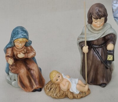 GOEBEL WEIHNACHT Nativity 3 Figurines Mary 5.5" Joseph 7.5" Baby Jesus ...