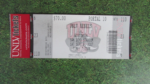 2007 Football Game Sam Boyd Stadium UNLV Rebels vs Wisconsin Badgers ...