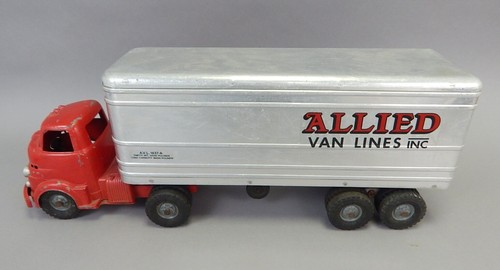 Vintage 1950s Wyandotte Allied Van Lines Trailer Semi Truck Large Scale ...