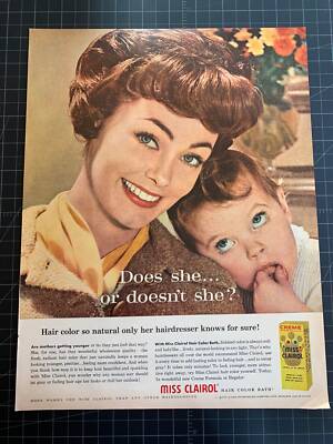 Vintage 1959 Clairol Hair Dye Print Ad | eBay