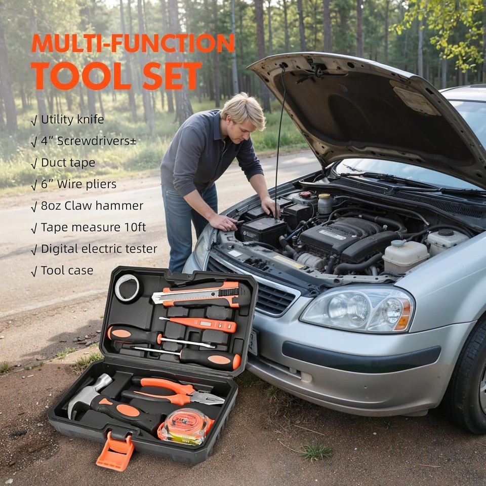 Car Emergency Kit with Air Compressor, Jumper Cables & First Aid ...