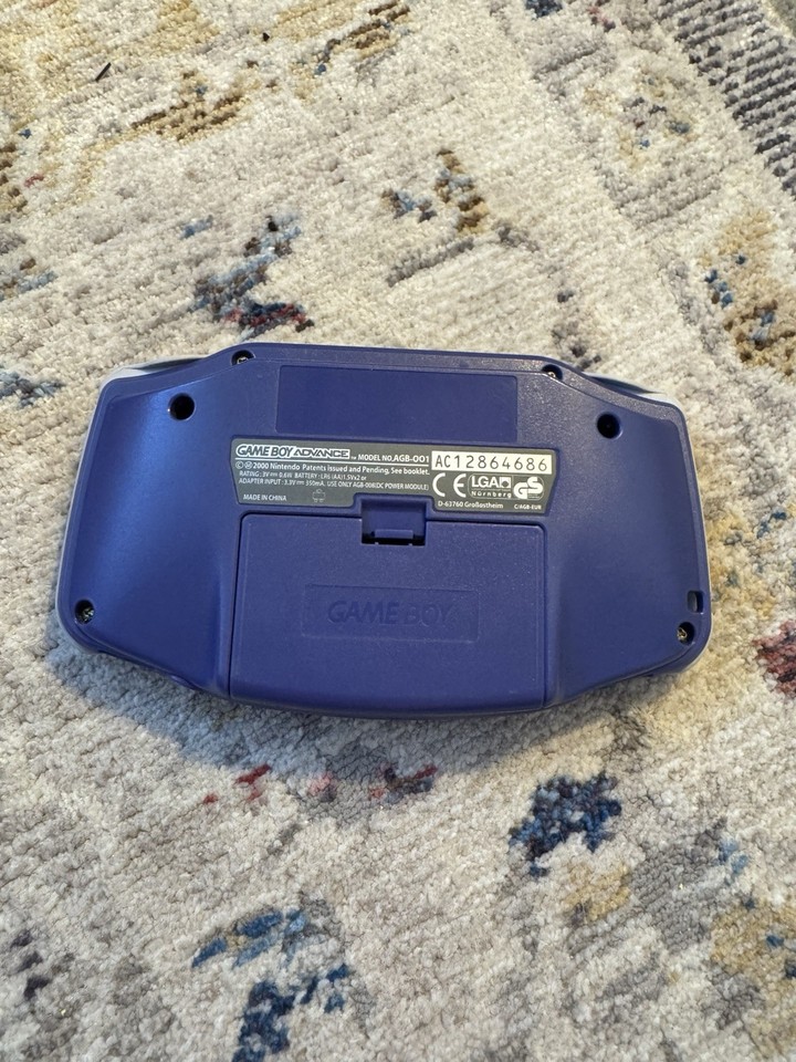 Nintendo Game Boy Advance GBA Handheld Console Indigo Purple - VGC ...