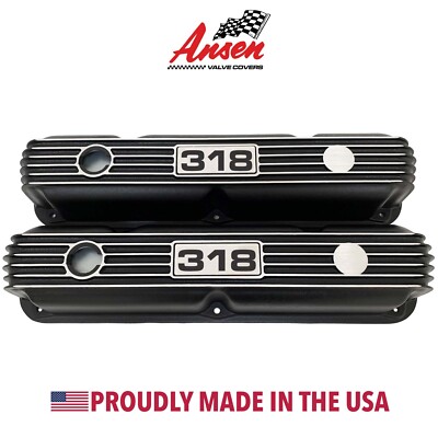 Mopar Performance 318 Black Valve Covers - Engraved Logo - Ansen USA ...