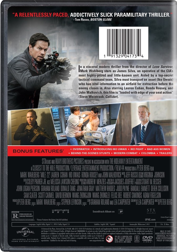 Mile 22 DVD Mark Wahlberg NEW 191329041734 | eBay