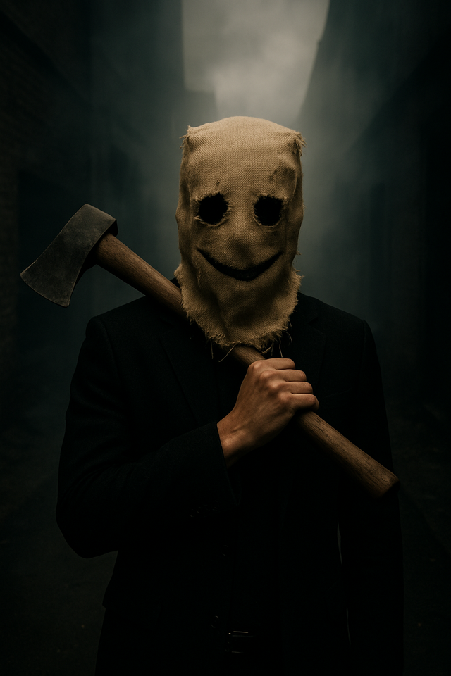 Adult Scary Strangers Home made Halloween Horror Face Sack Mask Burlap ...