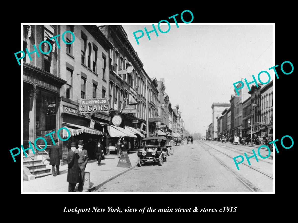 OLD 8x6 HISTORIC PHOTO OF LOCKPORT NEW YORK THE MAIN STREET & STORES ...