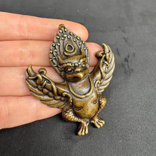 2" Old Chinese Tibetan Buddhism Copper GARUDA Golden winged roc bird ...