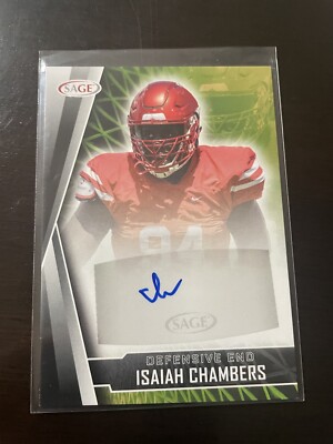 2022 SAGE High Series - Autographs Black #A-IC Isaiah Chambers (AU, RC) | eBay