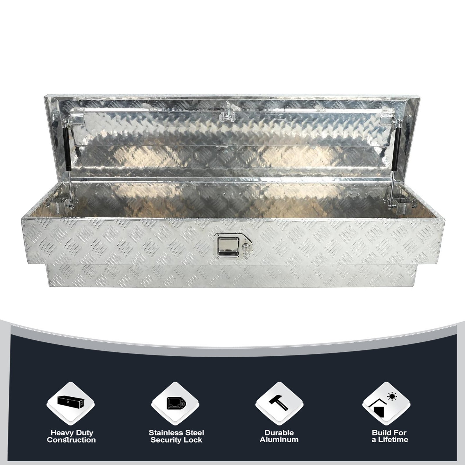 Aluminum 60"X12.5"X14" Side Mount Tool Box Side Truck Box with Paddle ...
