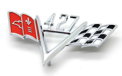 Custom 427 Cross Flag Fender Emblem for 1960s Chevrolet Chevy Style ...