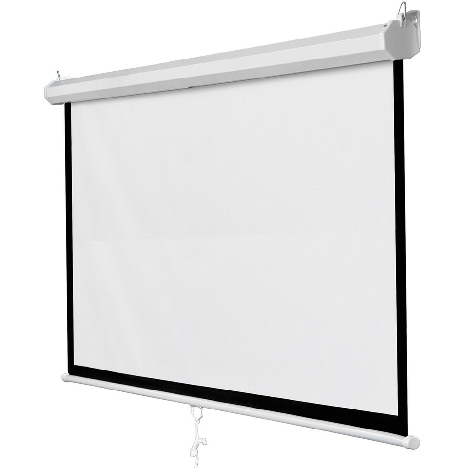 72''/80''/100''/119'' Projector Screen Pull Down Projection Screen Home ...