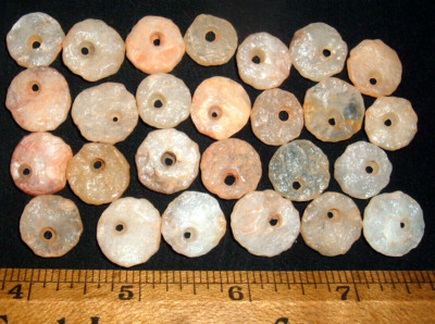 (25) Choice Sahara Neolithic Quartz Disk Beads, Prehistoric African ...