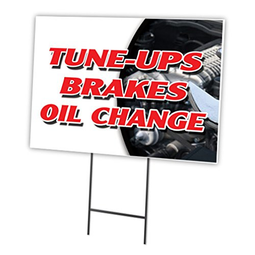 Tune UPS Brakes Oil Change 18"x24" Yard Sign & Stake Outdoor Plastic ...
