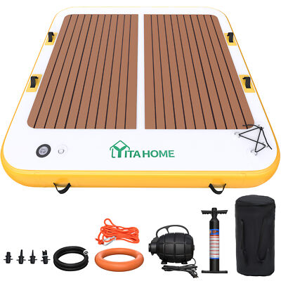 TAUS 6"Thick Inflatable Floating Dock Platform PVC Island Rafting ...