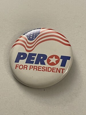 Vintage Ross Perot For President Flag Button Pin PB37C | eBay