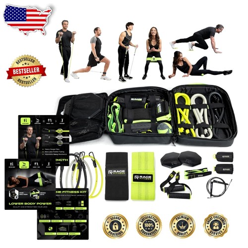 Compact Full Body Workout Equipment - 10 Pieces Resistance Bands and ...