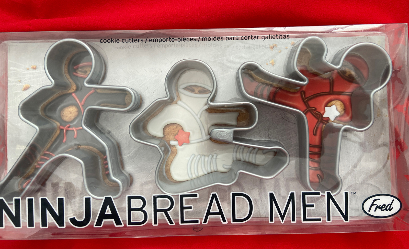 Ninjabread Fred Friends Men Cookie Cutters Set 3 Gingerbread ...