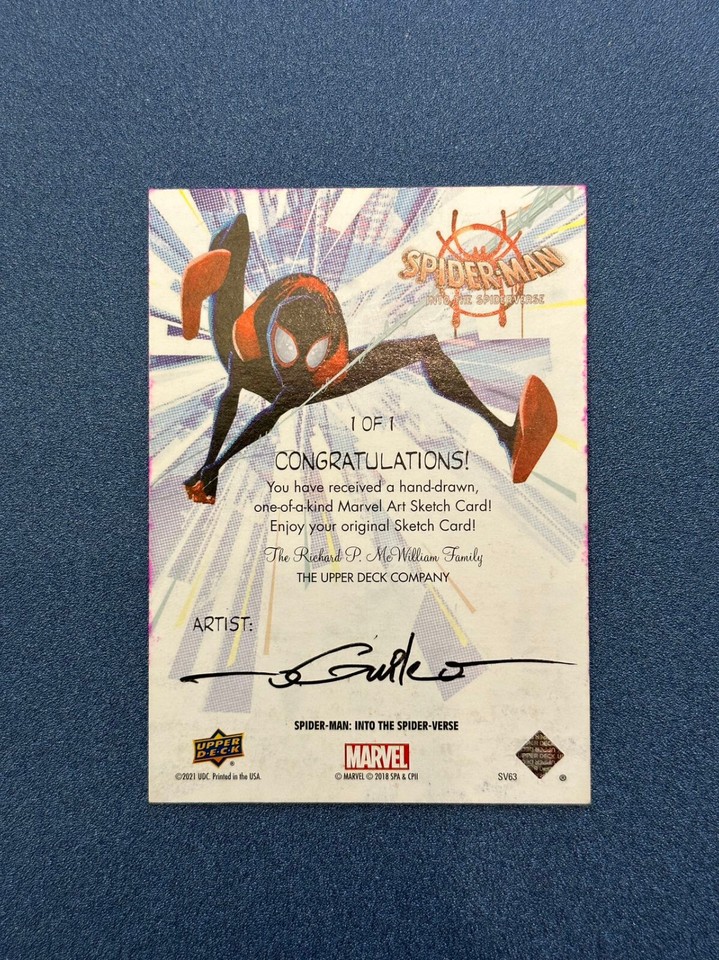 Upper Deck Marvel Spider-Man Spider-Verse Sketch Card Spider-Man Guile ...