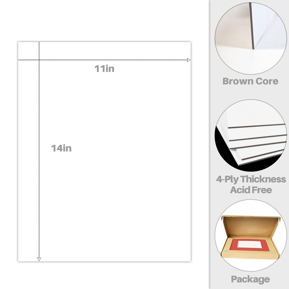 11x14 White Backing Board Backer Boards for Frame Picture Photo DIY ...