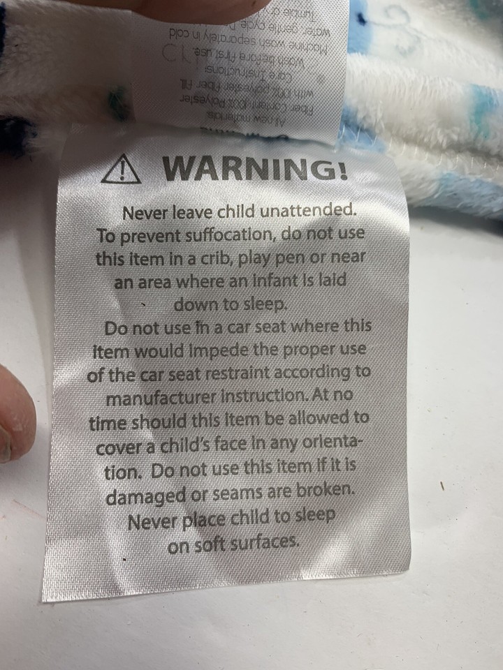 CribMates baby Blue whale Lovey security toy Plush crib grip hold small ...