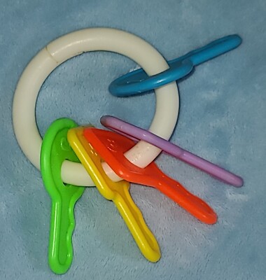 Vtg The First Years Plastic Number Key Chain Ring Rattle Baby Toy | eBay