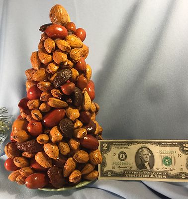 Vintage Unique Handcrafted Nut Tree: 12" Tall -- Solid + High Gloss ...
