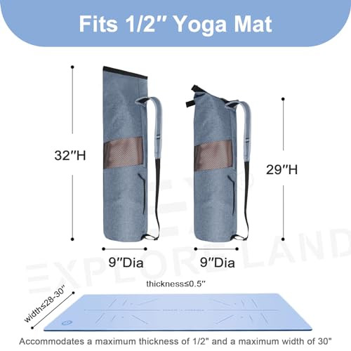 Oxford Yoga Mat Storage Bag with Breathable Mesh Window and Large ...