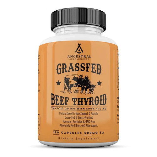 Grassfed Beef Thyroid with Liver 500mg Grass Fed/No Hormones/Non GMO ...