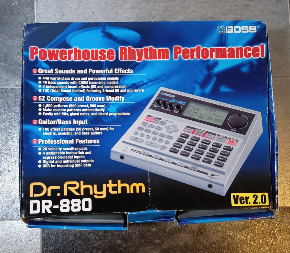 BOSS DR-880 Ver 2.0 Dr Rhythm Drum Machine MIDI Digital with Box & PSU ...