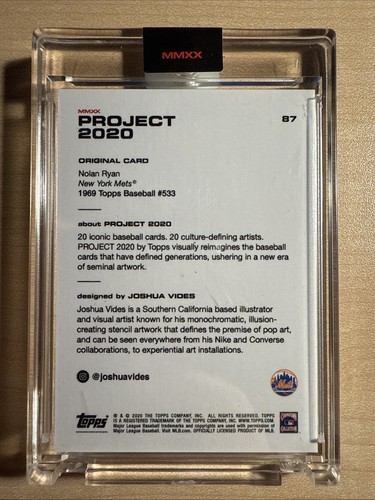 Topps Project 2020 Nolan Ryan #87 New York Mets Art Card Joshua Vides ...