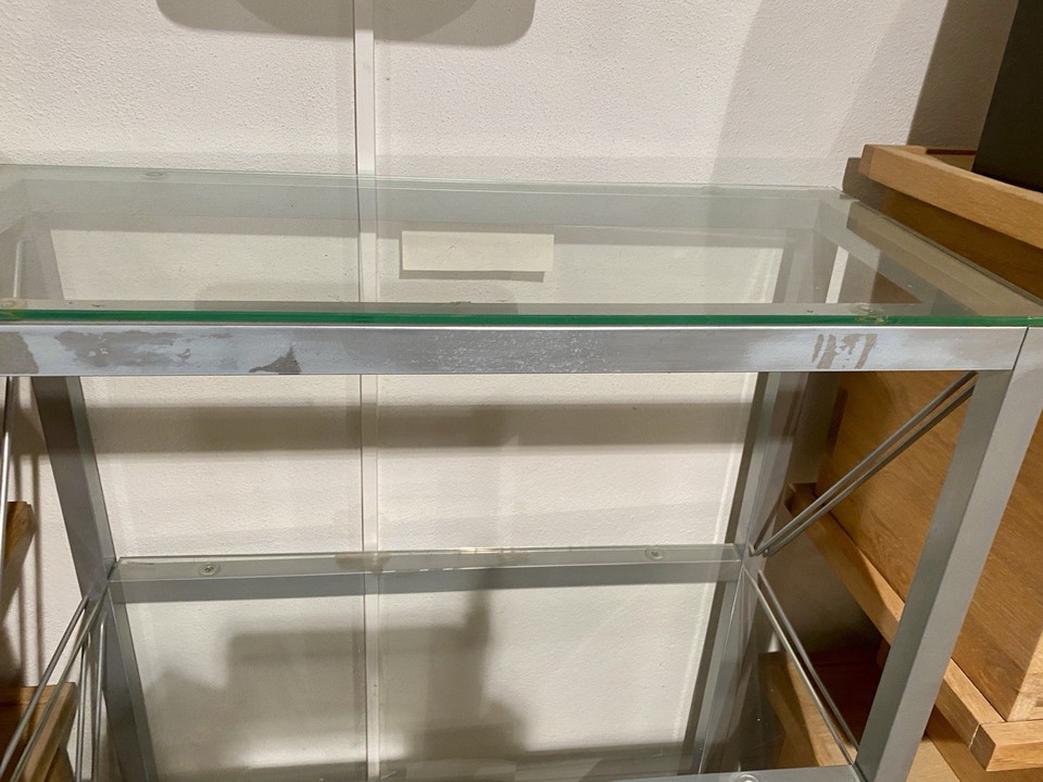 John Lewis four-tier frosted glass shelving unit | eBay UK