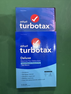 TurboTax Deluxe Fed & State 2020 Physical Disc Or Download NEW 2020 Tax ...
