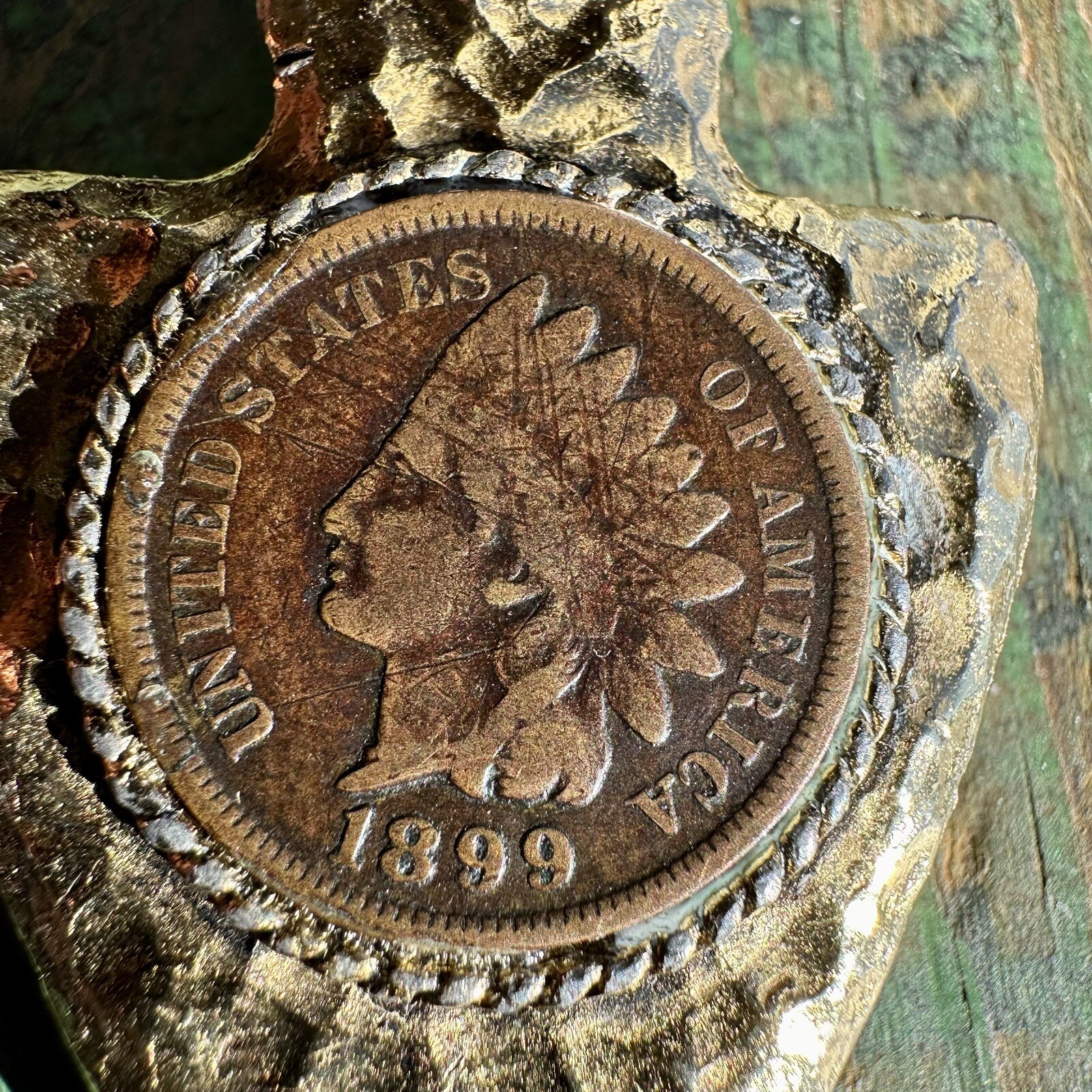 Vintage Gold Western 1899 Copper Indian Head Penny Ar… - Gem