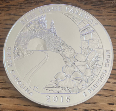 2015 Blue Ridge Parkway (NC) 5 oz Silver America Beautiful ATB BU Coin ...