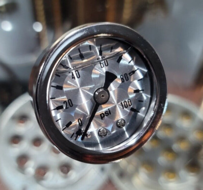 MOONeyes Direct fit 100lb PRESSURE GAUGE Liquid Filled DRAG RACING Hot ...