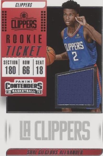 2018-19 Panini Contenders - Rookie Ticket Swatches Shai Gilgeous ...