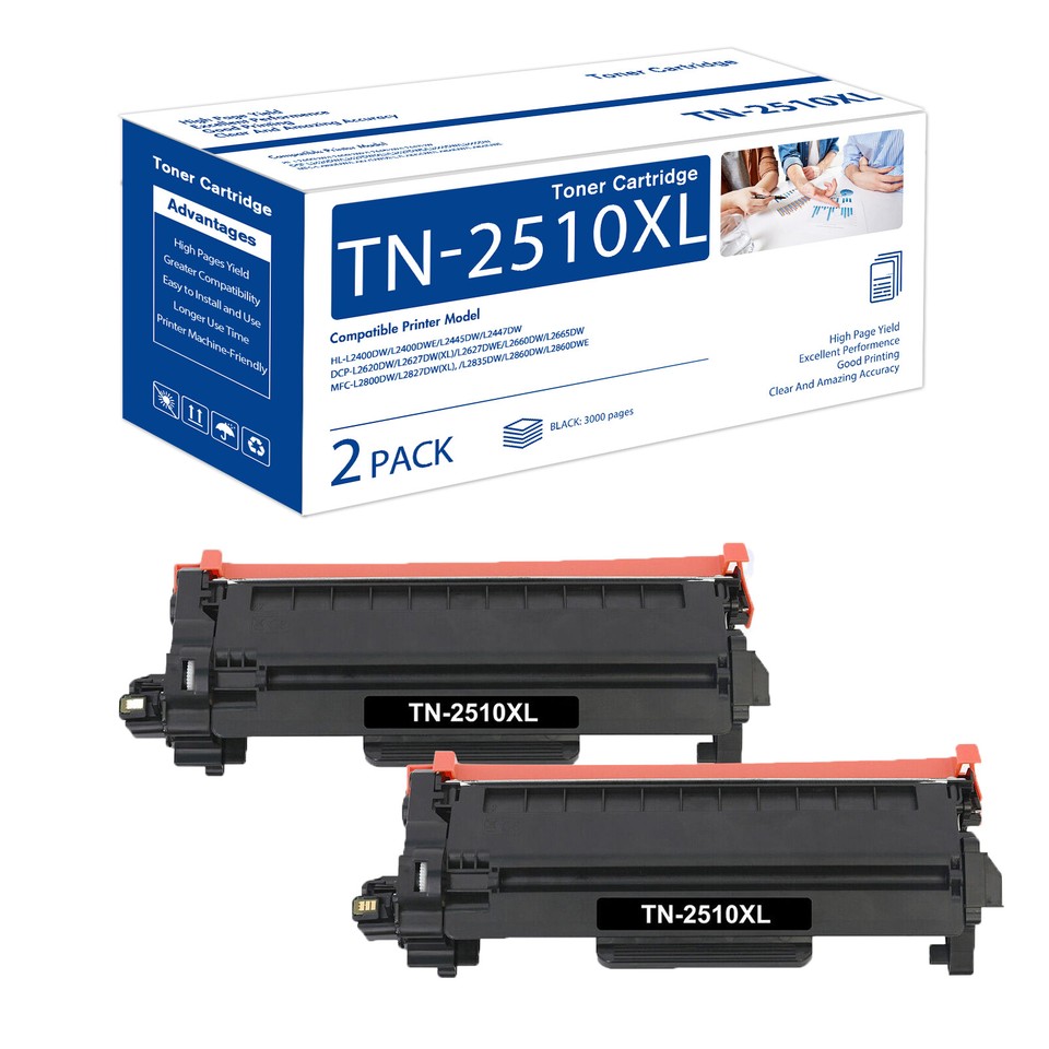 XXL Toner TN-2510 XL TN-2510XL Fits Brother MFC-L2835DW HL-L2400DWE DCP ...