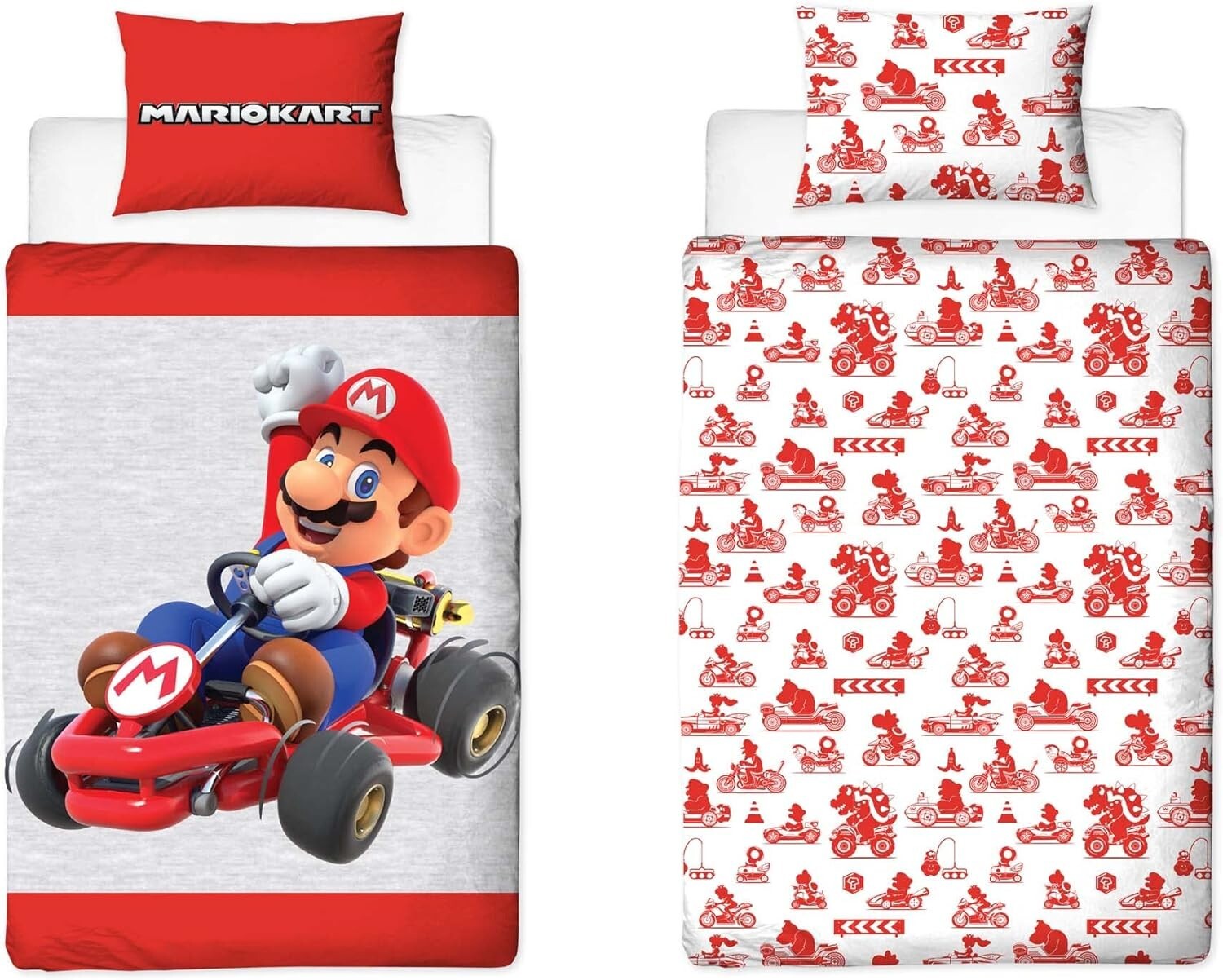 Mario Closeup Single Duvet Cover Set Children's Nintendo Reversible ...