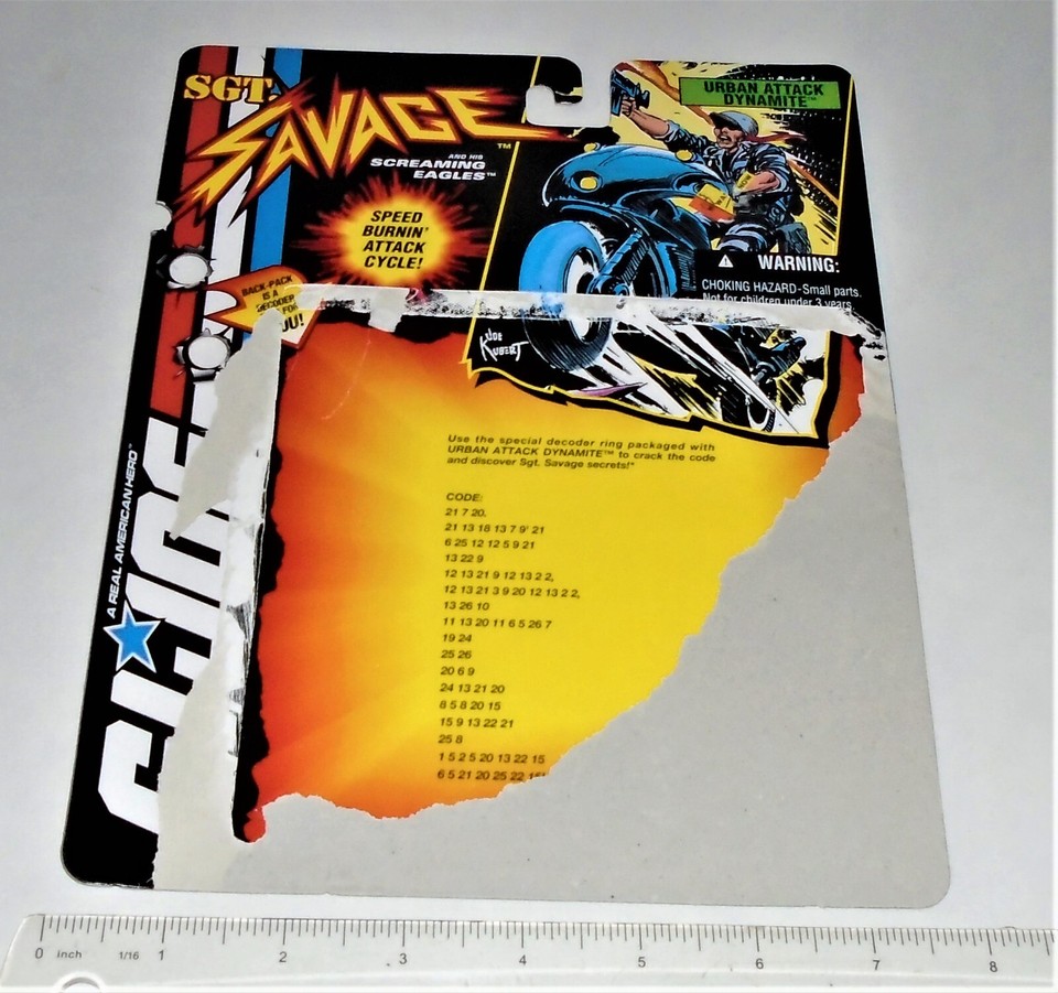 GI Joe Sgt Savage Full Card Back Filecard I D (1994) 1995 Urban Attack ...