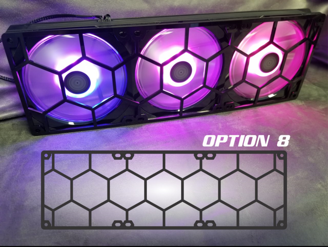 Computer Fan Grill 360mm x 120mm Black Lasercut Acrylic Custom Pc ...